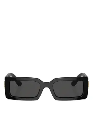 Dolce & Gabbana 53mm Rectangular Sunglasses - Black/gray Solid