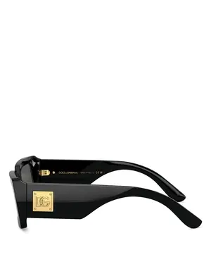 Dolce & Gabbana 53mm Rectangular Sunglasses - Black/gray Solid