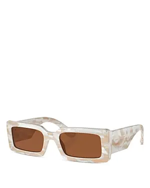 Dolce & Gabbana Dolce & Gabbana 53mm Rectangular Sunglasses Ivory/brown Solid