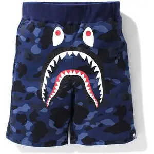 BAPE Camo Shark Sweat Shorts Navy Blue