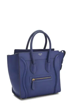 Celine Drummed Calfskin Leather Luggage - Blue