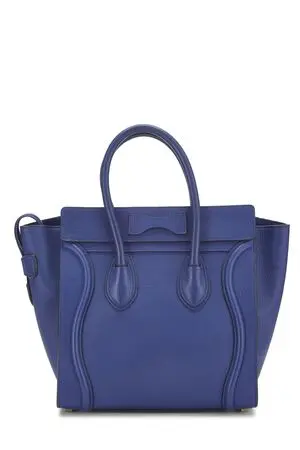 Celine Drummed Calfskin Leather Luggage - Blue