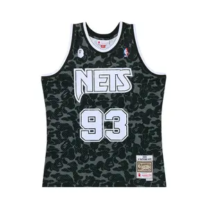 A BATHING APE X Mitchell & Ness New Jersey Nets Jersey - Black