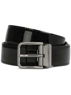 Dolce & Gabbana Varnished Leather Belt - Black