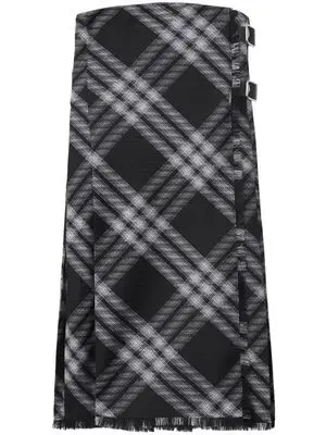 Burberry Check Wool Kilt Dress - Black