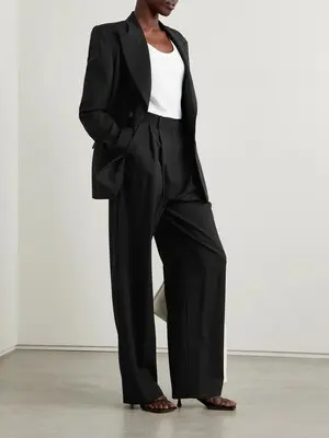SALON 1884 Salon'name': + Net Sustain Cecily Pleated Wool Wide-leg Pants