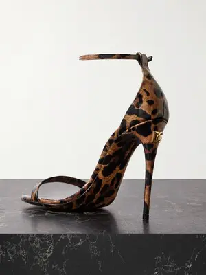 Dolce & Gabbana Leopard-print Patent-leather Sandals