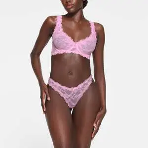 SKIMS Stretch Lace Unlined Full Coverage Bra Cotton Candy