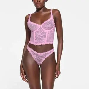 SKIMS Stretch Lace Corset - Cotton Candy