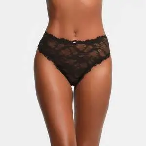 SKIMS Stretch Lace Brief Onyx