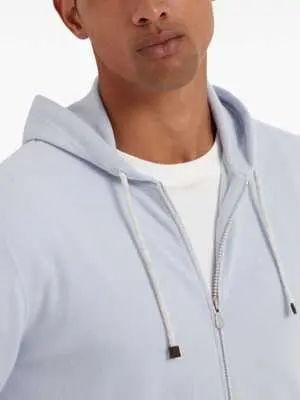 Brunello Cucinelli Zip-up Cashmere Hoodie - Blue
