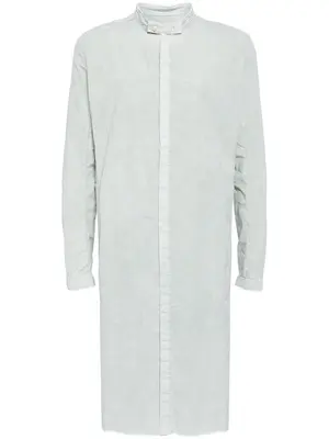 Boris Bidjan Saberi Cotton-linen Long Shirt - Blue