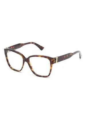 Cartier Double C Rectangle-frame Glasses - Brown