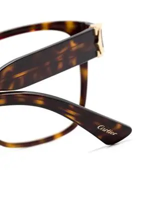 Cartier Double C Rectangle-frame Glasses - Brown