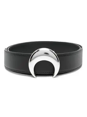 MARINE SERRE Moon Buckle Leather Belt - Black