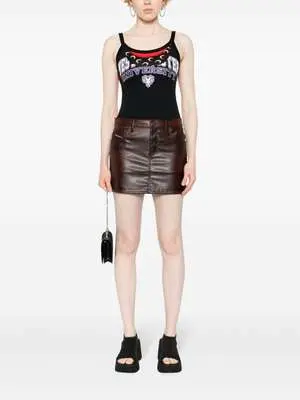 MARINE SERRE Regenerated Mix-print Sleeveless Top