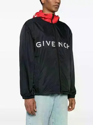 Givenchy Logo-print Hooded Jacket - Blue