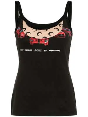 MARINE SERRE Regenerated Mix-print Top - Black