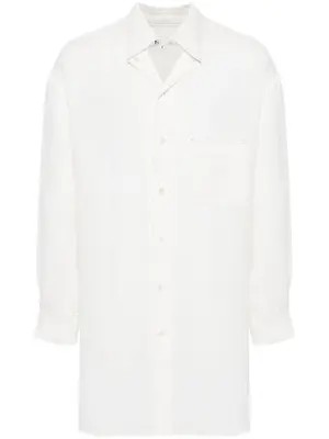 Yohji Yamamoto Contrast-stitching Linen Shirt