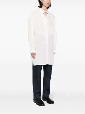Yohji Yamamoto Contrast-stitching Linen Shirt