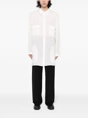 Yohji Yamamoto Contrast-stitching Linen Shirt