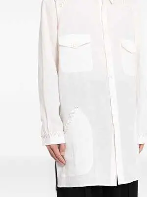 Yohji Yamamoto Contrast-stitching Linen Shirt
