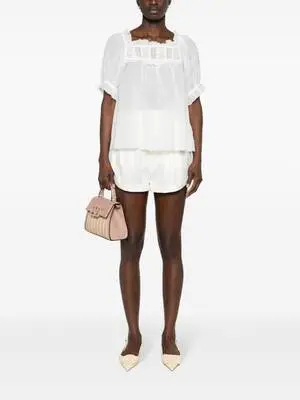 DÔEN Frances Lace-detailed Blouse - White