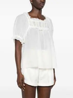 DÔEN Frances Lace-detailed Blouse - White