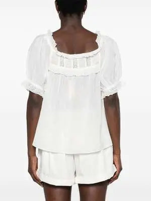 DÔEN Frances Lace-detailed Blouse - White