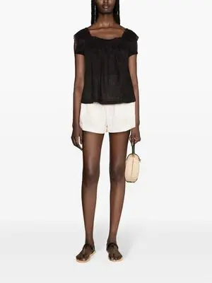 DÔEN Aphra Crochet-trim Blouse - Black