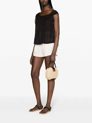 DÔEN Aphra Crochet-trim Blouse - Black