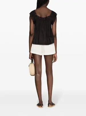 DÔEN Aphra Crochet-trim Blouse - Black