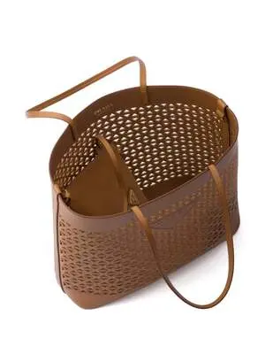 Prada Leather Tote Bag - Brown