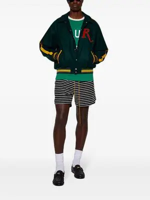 Rhude Varsity Wool Bomber Jacket - Green