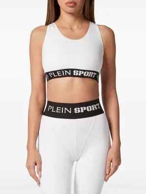 PLEIN SPORT Logo-underband Sports Bra - White