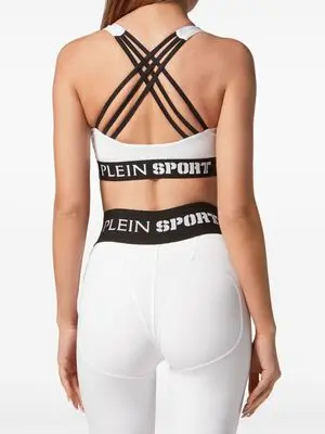 PLEIN SPORT Logo-underband Sports Bra - White