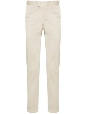PT TORINO Pressed-crease Slim-fit Tailored Trousers - Neutrals