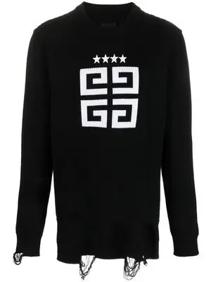 Givenchy 4g-motif Distressed Sweatshirt