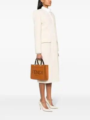 Fendi Small Sunshine Leather Tote Bag - Brown