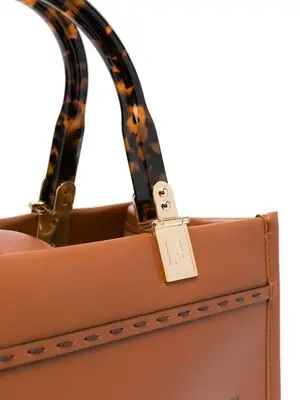 Fendi Small Sunshine Leather Tote Bag - Brown