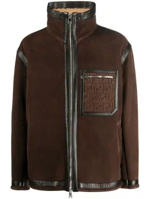Fendi Logo-embossed Shearling Jacket