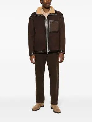 Fendi Logo-embossed Shearling Jacket