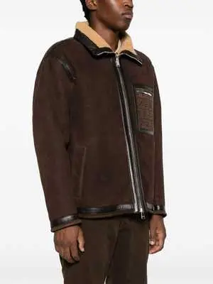 Fendi Logo-embossed Shearling Jacket