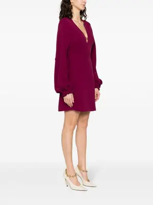 Fendi Cady Silk Minidress With Logo Plaque - Red