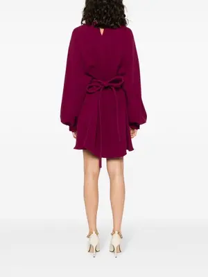 Fendi Cady Silk Minidress With Logo Plaque - Red