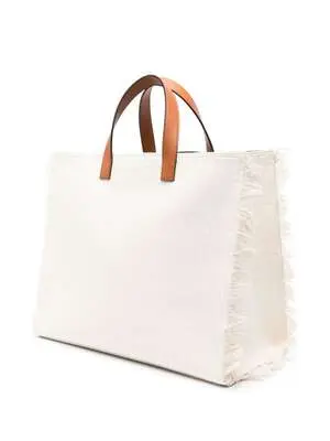 Fendi Jacquard-logo Canvas Tote - Neutrals