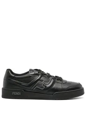 Fendi Match Leather Sneakers - Black