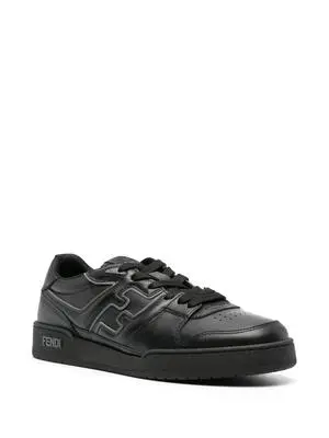 Fendi Match Leather Sneakers - Black