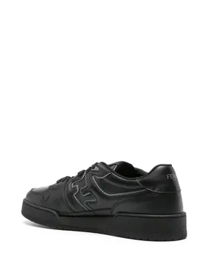 Fendi Match Leather Sneakers - Black
