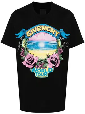 Givenchy World Tour Oversized T-shirt In Cotton - Black
